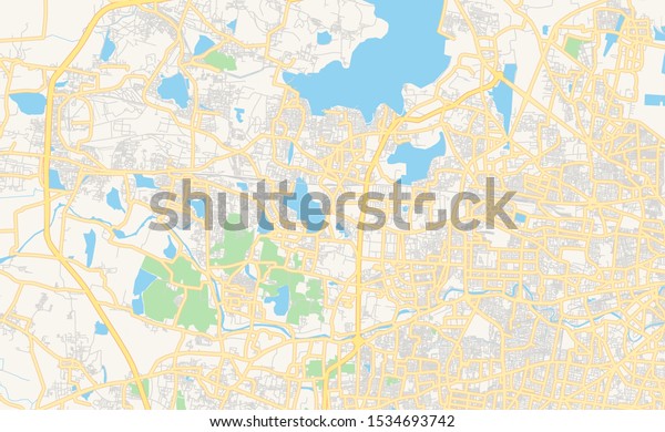 Printable Street Map Ambattur State Tamil Stock Vector (Royalty Free ...