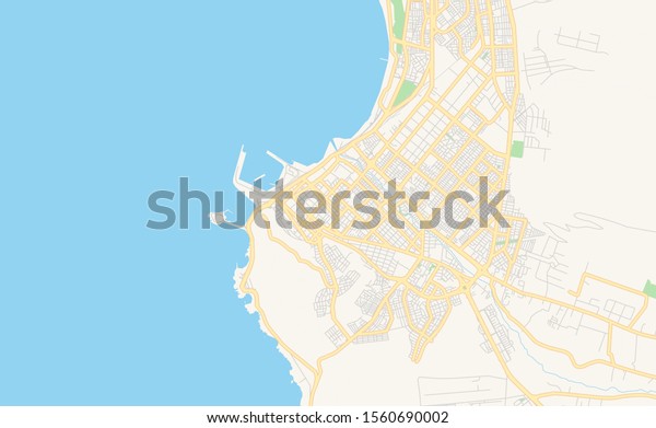 Printable Street Map Arica Chile Map: стоковая векторная графика (без ...