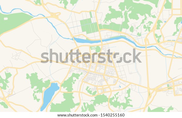 Printable Street Map Asan Province South Stock Vector (Royalty Free ...