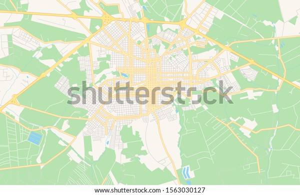 Printable Street Map Assis Brazil Map Stock Vector (Royalty Free ...