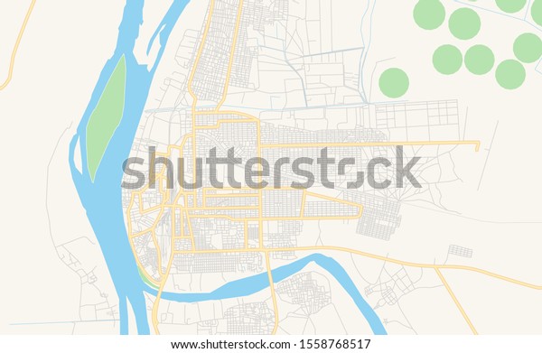 Printable Street Map Atbara Sudan Map 스톡 벡터(로열티 프리) 1558768517 ...