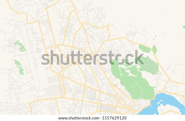Printable Street Map Bangui Central African Stock Vector (Royalty Free ...