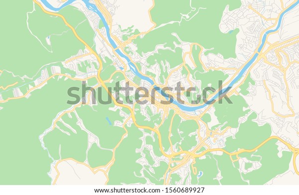 Printable Street Map Barra Mansa Brazil Stock Vector (Royalty Free ...
