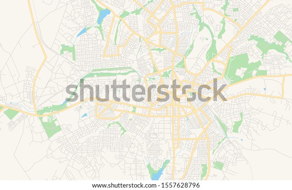 Printable Street Map Bouake Ivory Coast Stock Vector (Royalty Free ...