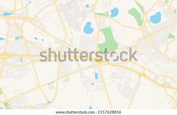 Vektor Stok Printable Street Map Brakpan South Africa (Tanpa Royalti ...