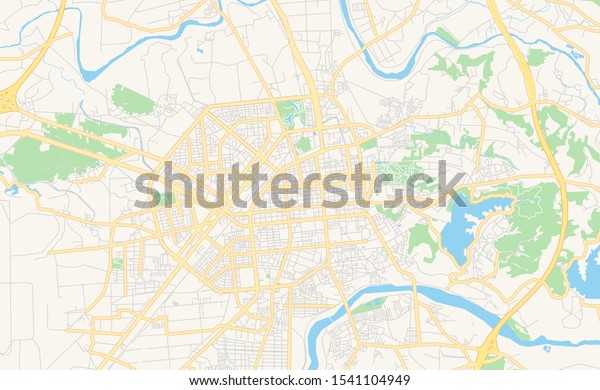 Printable Street Map Chiayi Taiwan Map Stock Vector (Royalty Free ...