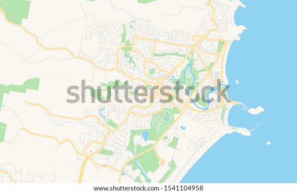 Printable Street Map Coffs Harbour Australia: vector de stock (libre de ...