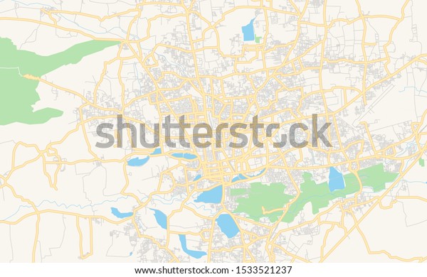 Printable Street Map Coimbatore State Tamil Stock Vector (Royalty Free ...