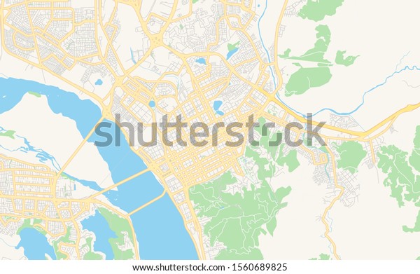 Printable Street Map Concepcion Chile Map Stock Vector (Royalty Free ...