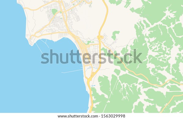 Printable Street Map Coronel Chile Map Stock Vector (Royalty Free ...