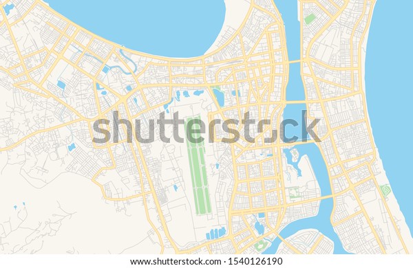 Printable Street Map Da Nang Vietnam Stock Vector (Royalty Free ...