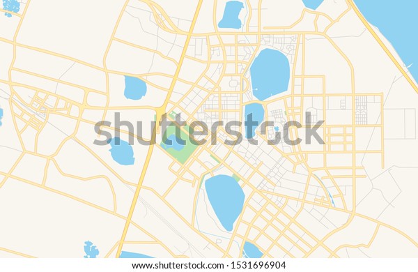 Printable Street Map Daqing Province Heilongjiang Stock Vector (Royalty ...