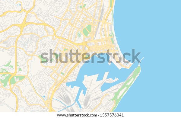 Printable Street Map Durban South Africa Stock Vector (Royalty Free ...