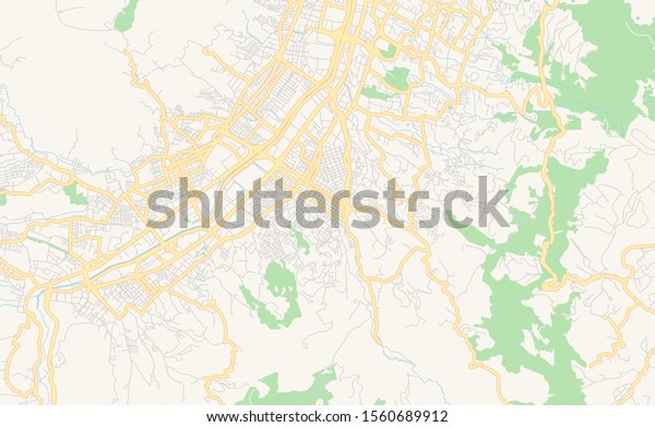 Printable Street Map Envigado Colombia Map Stock Vector (Royalty Free ...