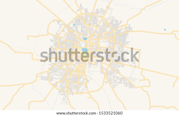 Printable Street Map Gulbarga State Karnataka Stock Vector (Royalty ...