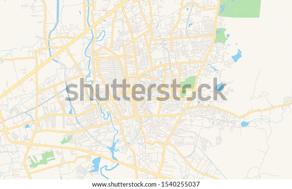 Printable Street Map Hat Yai Province 库存矢量图（免版税）1540255037 | Shutterstock