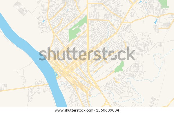 Printable Street Map Imperatriz Brazil Map Stock Vector (Royalty Free ...