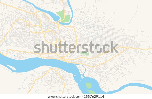 Printable Street Map Kisangani Dr Congo 库存矢量图（免版税）1557629114 | Shutterstock