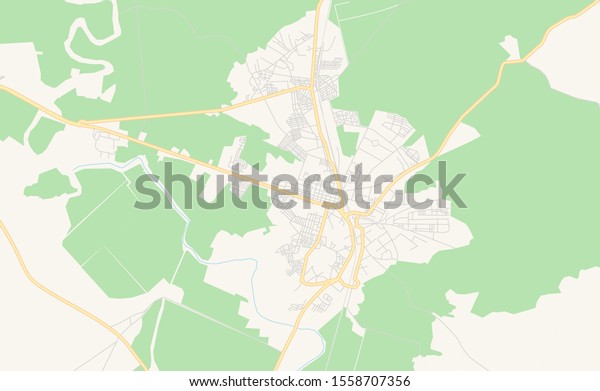 Printable Street Map Ksar El Kebir 库存矢量图（免版税）1558707356 | Shutterstock