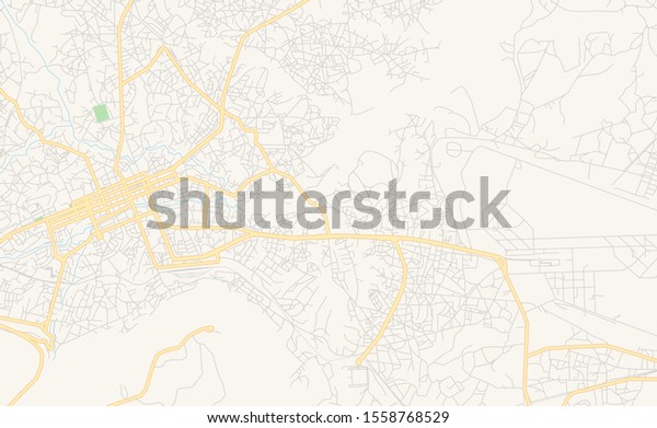 Printable Street Map Lubango Angola Map Stock Vector (Royalty Free ...