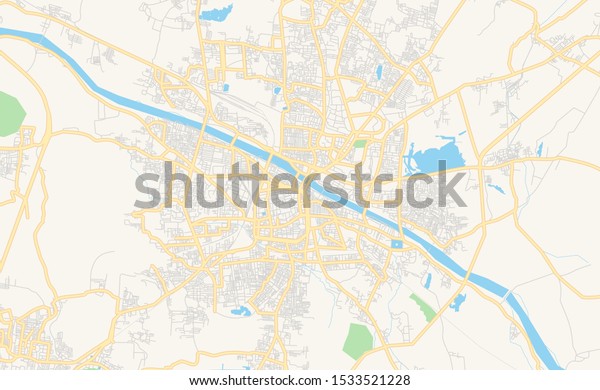 Printable Street Map Madurai State Tamil Stock Vector (Royalty Free ...