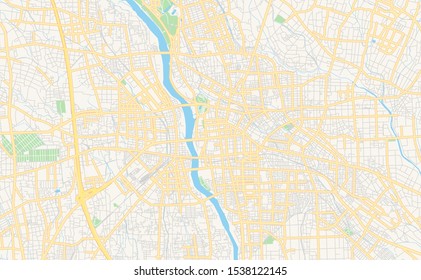 Printable Street Map Maebashi Prefecture Gunma: เวกเตอร์สต็อก (ปลอดค่า ...