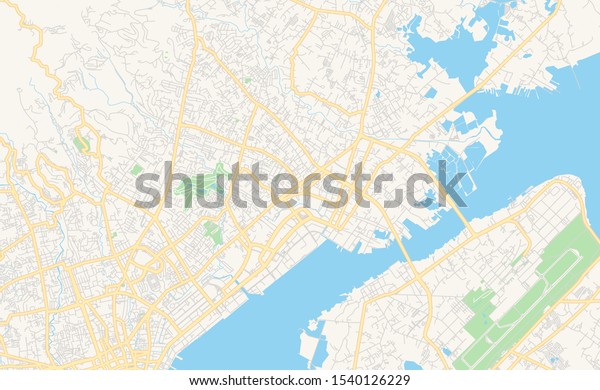 Printable Street Map Mandaue Province Cebu Stock Vector (Royalty Free ...