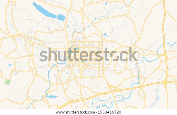 Printable Street Map Maoming Province Guangdong Stock Vector (Royalty ...