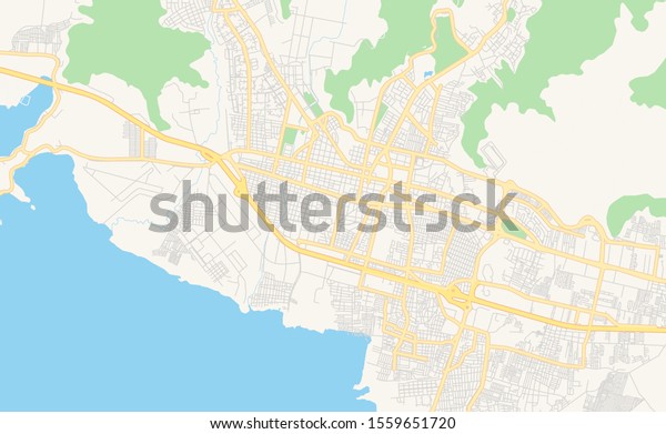 Printable Street Map Maracay Venezuela Map Stock Vector (Royalty Free ...