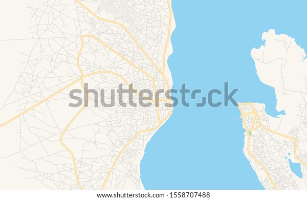 Printable Street Map Maxixe Mozambique Map Stock Vector (Royalty Free ...