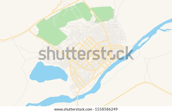 Printable Street Map Moundou Chad Map: стоковая векторная графика (без ...
