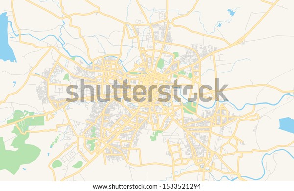 Printable Street Map Nashik State Maharashtra Stock Vector (Royalty ...