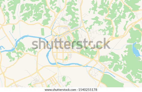 Printable Street Map Paju Province Gyeonggi Stock Vector (Royalty Free ...