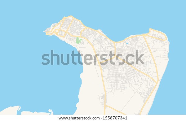Printable Street Map Pemba Mozambique Map Stock Vector (Royalty Free ...