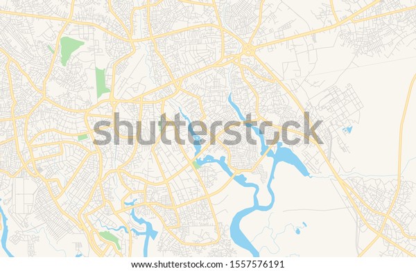 Printable Street Map Port Harcourt Nigeria Stock Vector (Royalty Free ...