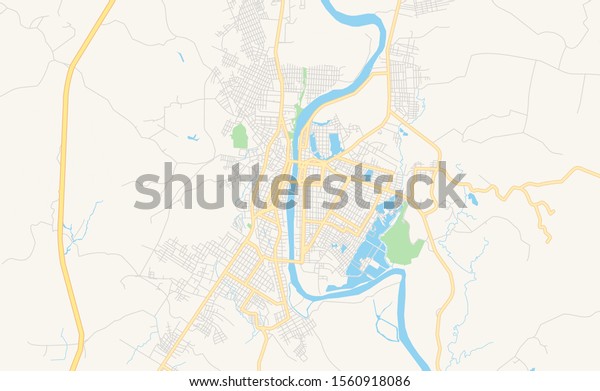 Printable Street Map Quevedo Ecuador Map 스톡 벡터(로열티 프리) 1560918086 ...