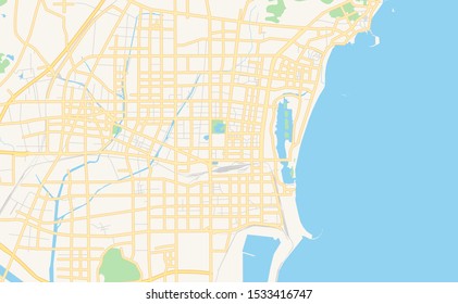 Printable Street Map Rizhao Province Shandong Stock Vector (Royalty ...