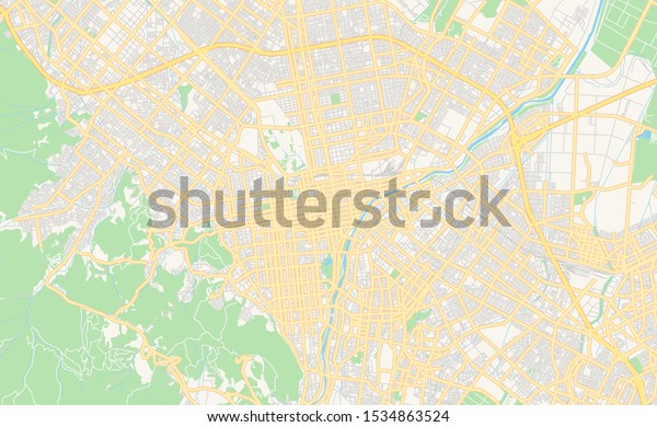 Printable Street Map Sapporo Prefecture Hokkaido Stock Vector (Royalty ...