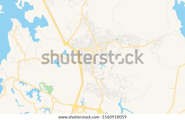 Printable Street Map Simoes Filho Brazil Stock Vector (Royalty Free ...