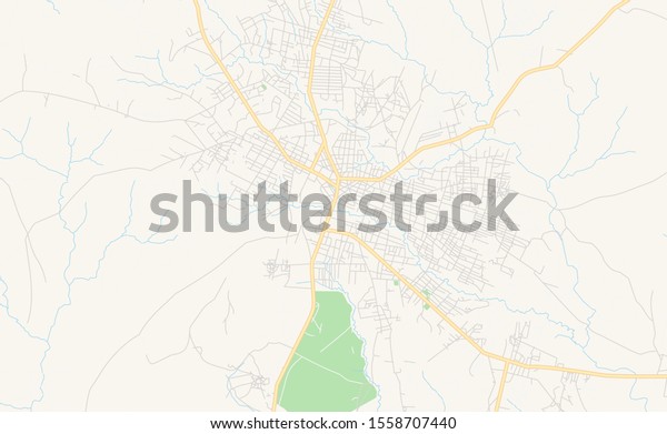 Printable Street Map Sokode Togo Map: vetor stock (livre de direitos ...