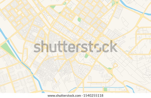Printable Street Map Tabuk Saudi Arabia Stock Vector (Royalty Free ...