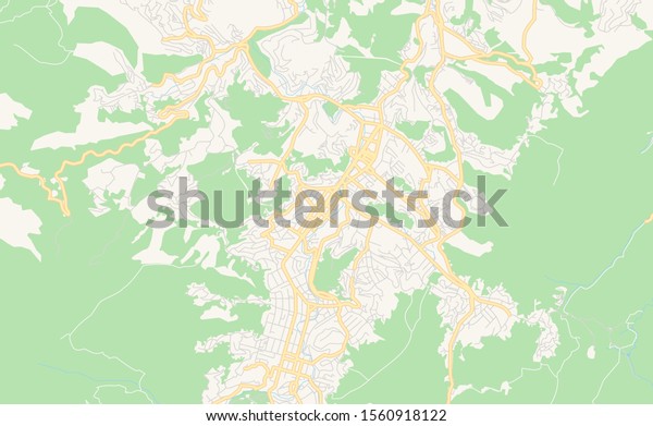 Printable Street Map Teresopolis Brazil Map Stock Vector (Royalty Free ...