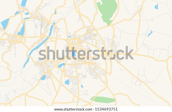 Printable Street Map Tirunelveli State Tamil Stock Vector (Royalty Free ...