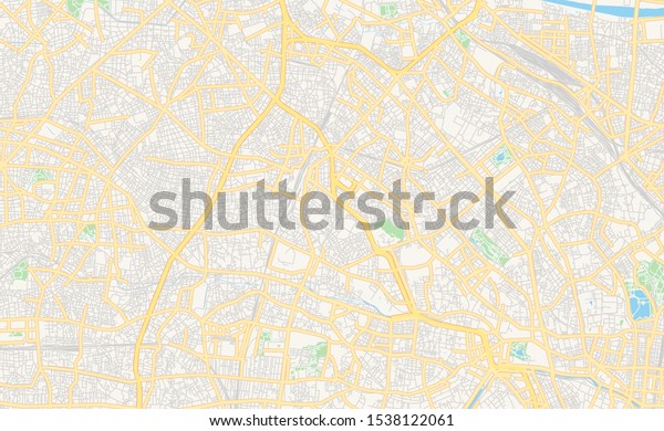 Printable Street Map Toshima Prefecture Tokyo Stock Vector (Royalty ...