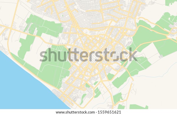 Printable Street Map Trujillo Peru Map: vector de stock (libre de ...