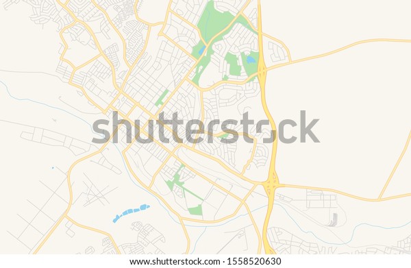 Printable Street Map Uitenhage South Africa 库存矢量图（免版税）1558520630 ...