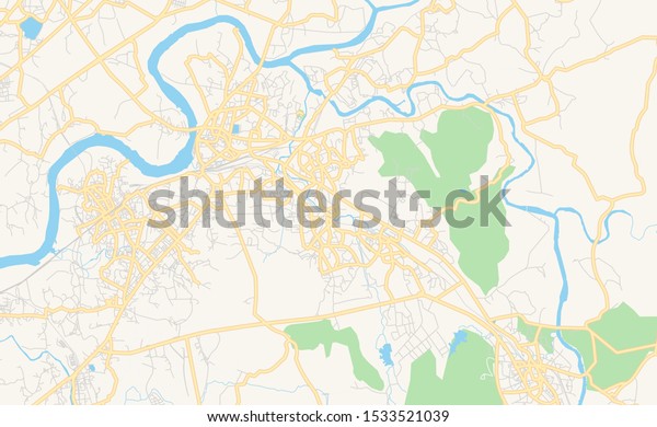 Printable Street Map Ulhasnagar State Maharashtra Stock Vector (Royalty ...