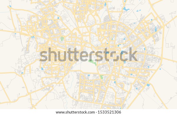 Printable Street Map Vadodara State Gujarat 스톡 벡터(로열티 프리) 1533521306 ...