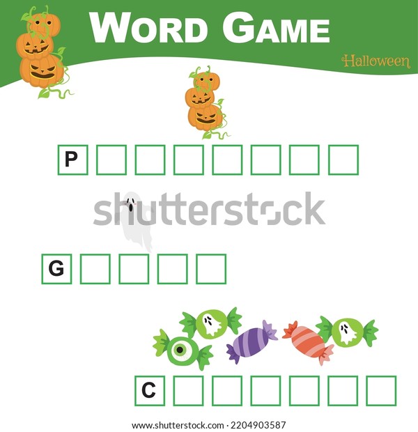 Printable Word Game Worksheet Toddlers Writing: เวกเตอร์สต็อก (ปลอดค่า ...