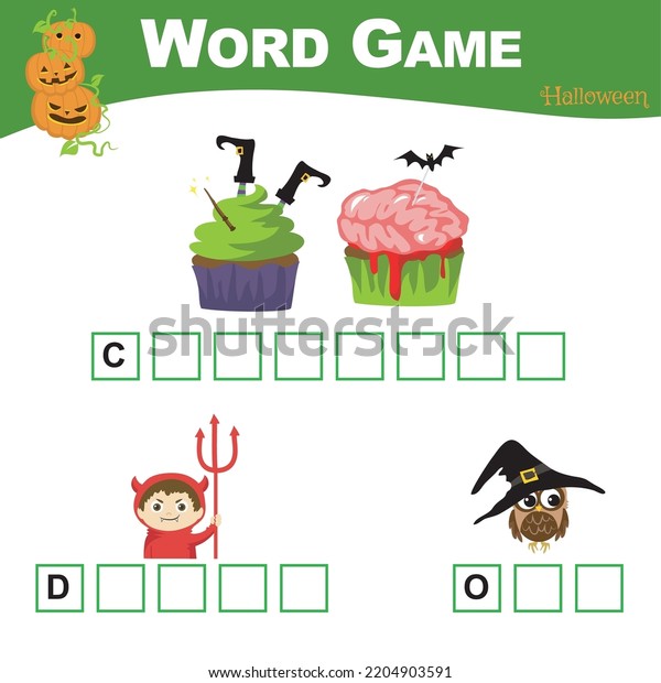Printable Word Game Worksheet Toddlers Writing: vetor stock (livre de ...